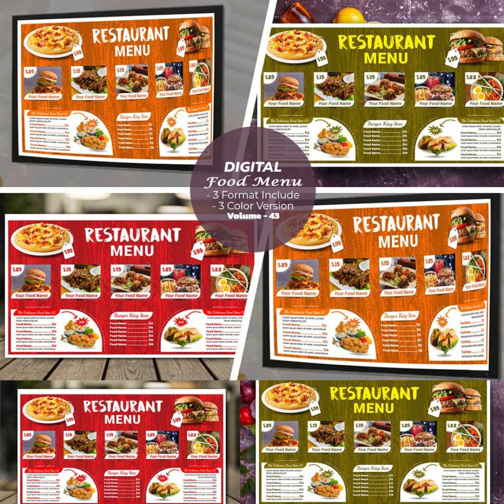 Digital Menu Boards for Restaurant - MasterBundles