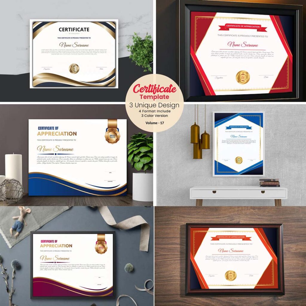 Elegant Diploma Certificate Template - MasterBundles