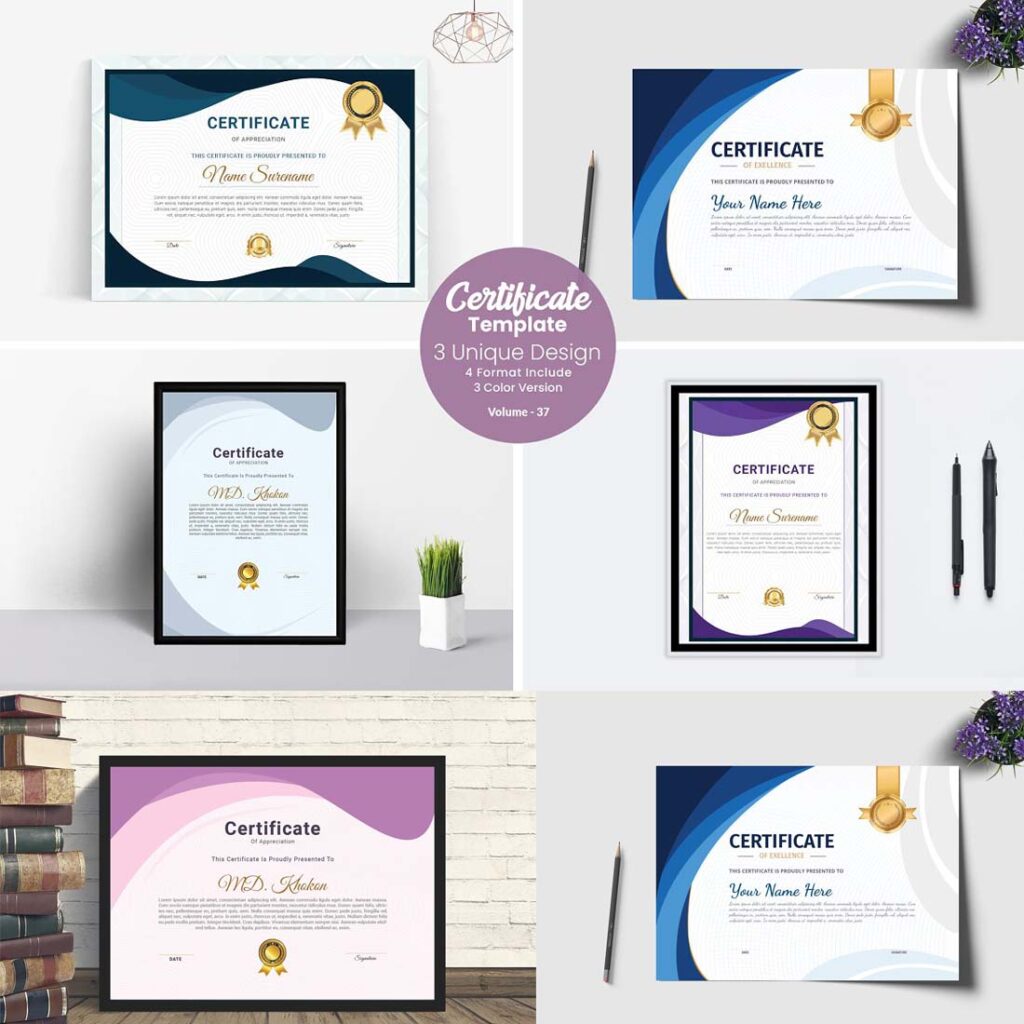 Modern certificate template - MasterBundles