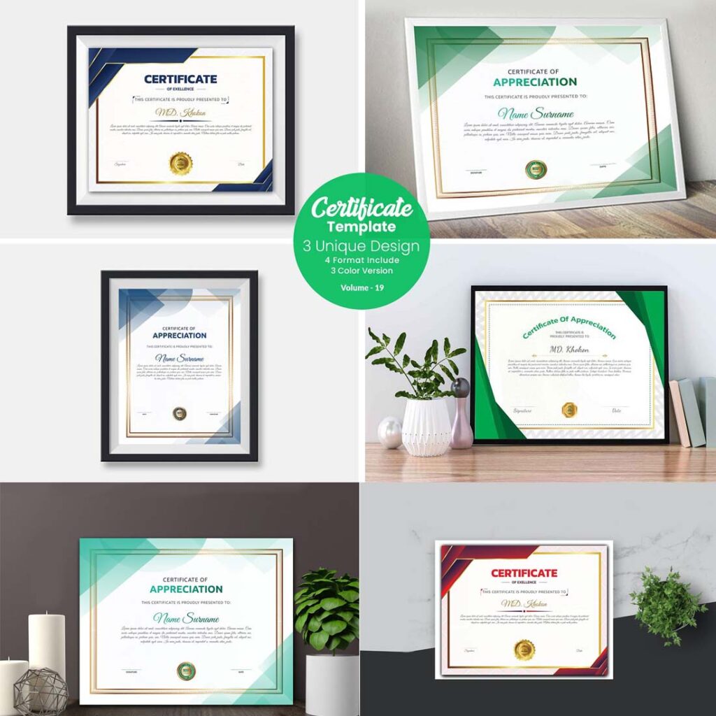 Abstract Certificate Template Design - MasterBundles
