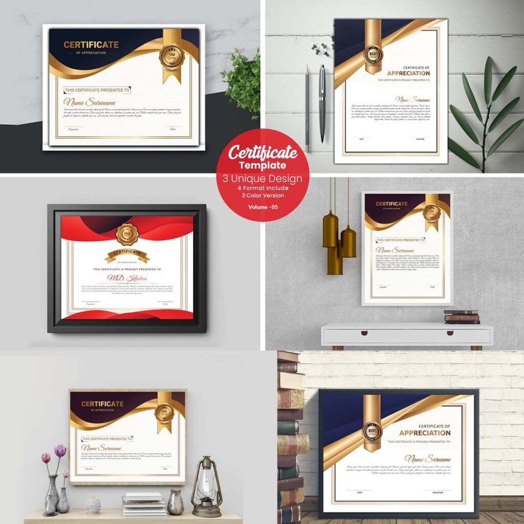 Creative Certificate Design Template - MasterBundles