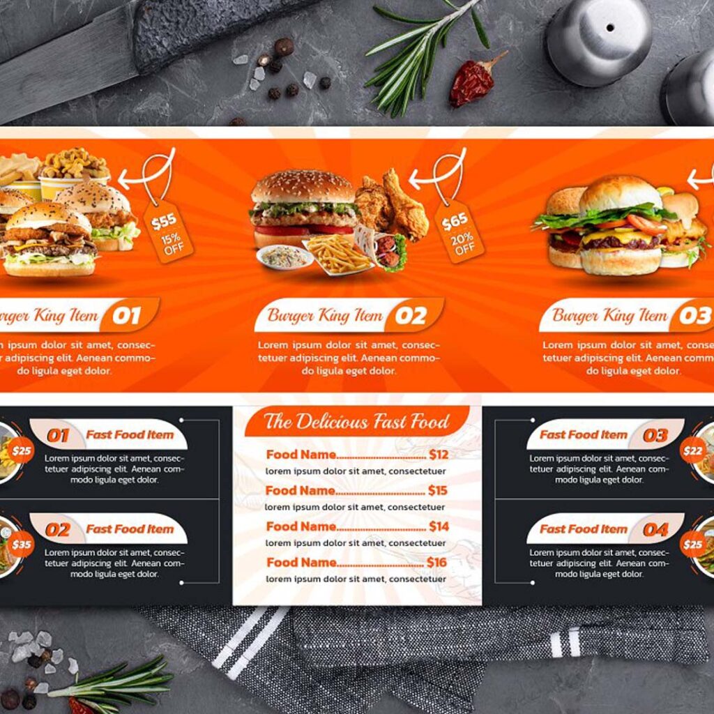 Fast Food Menu Design Template - MasterBundles