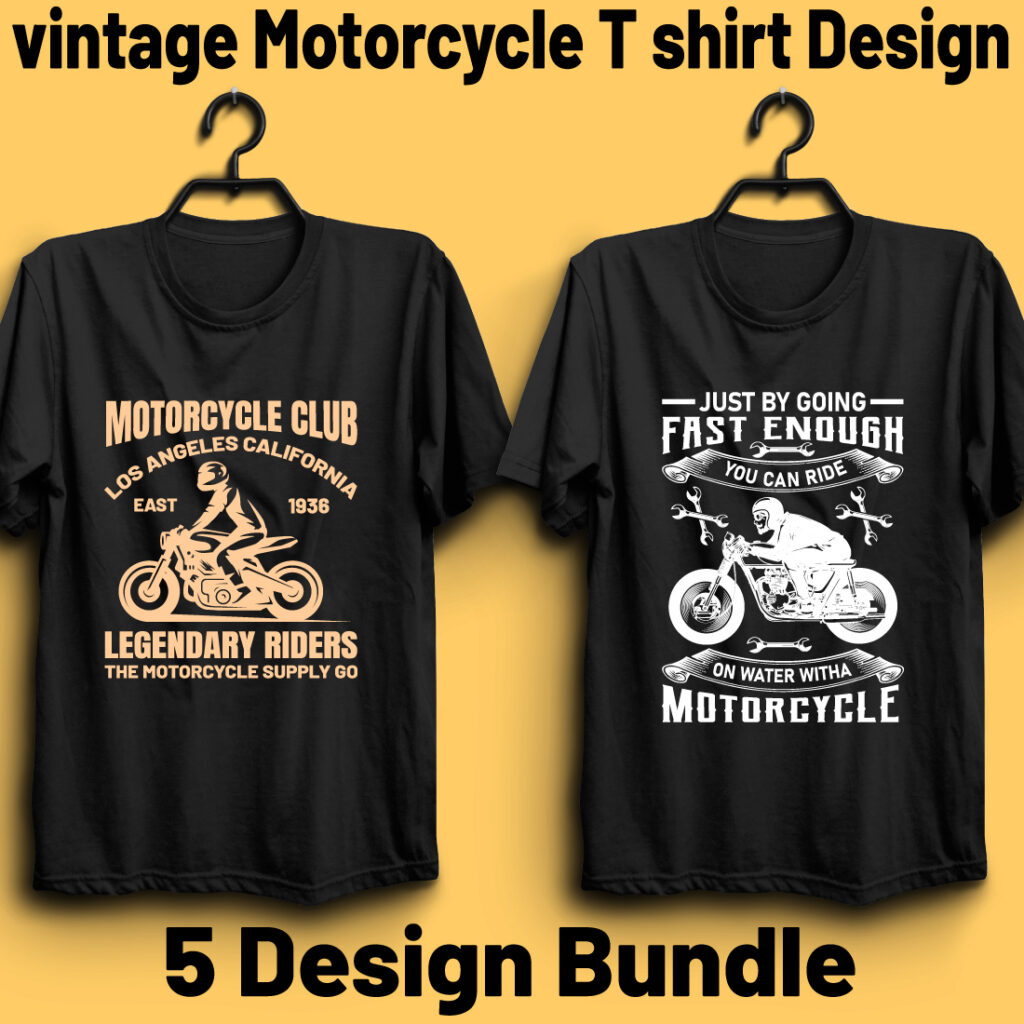 Vintage Motorcycle T shirt Design Bundle - MasterBundles