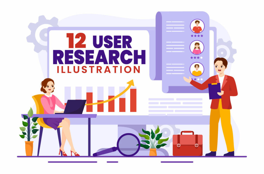 12 User Research Vector Illustration - MasterBundles