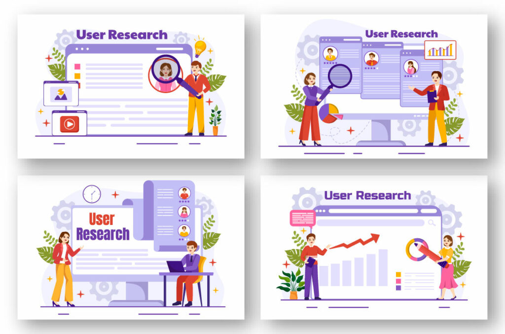 12 User Research Vector Illustration - MasterBundles