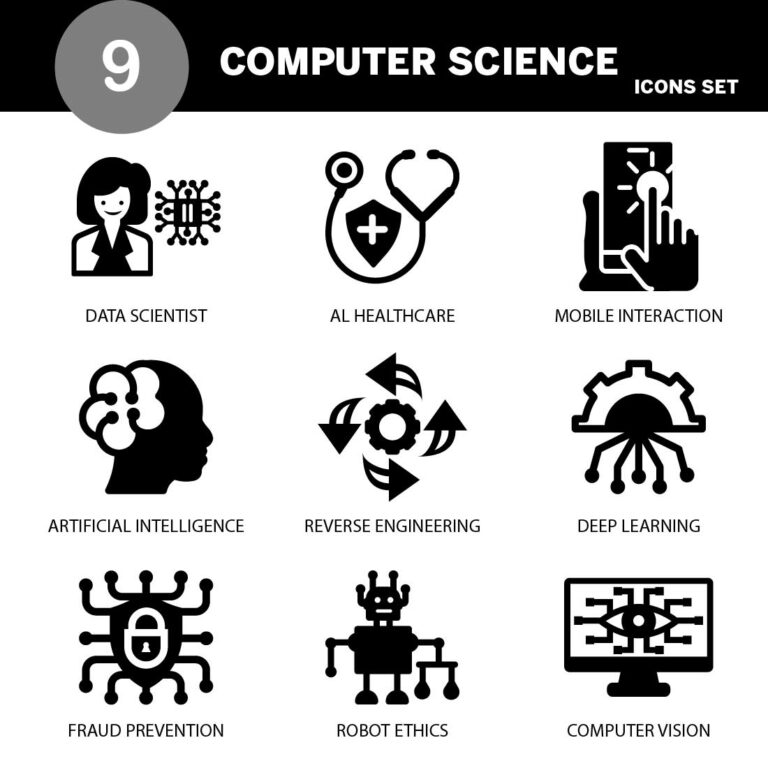 VECTOR COMPUTER SCIENCE ICON IN FILL VERSION - MasterBundles