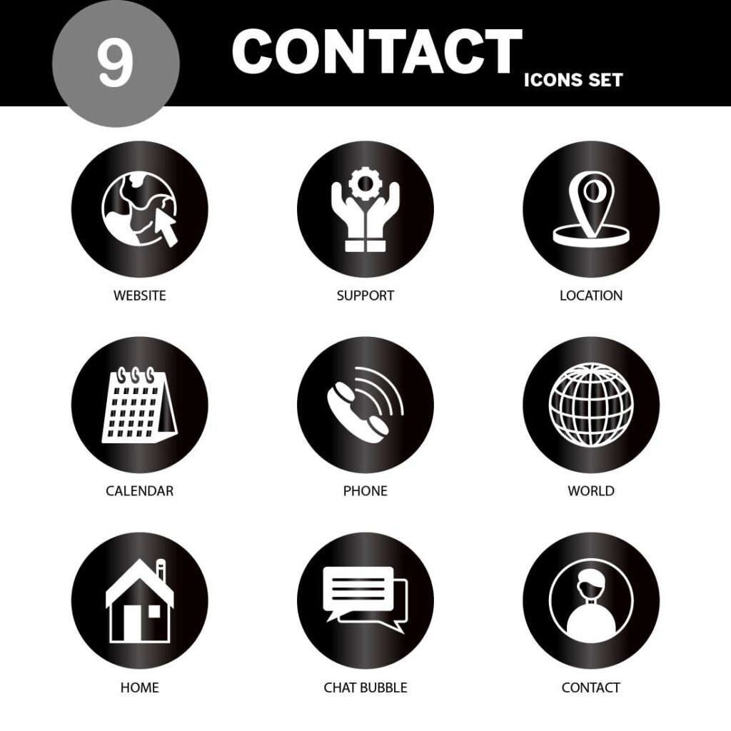VECTOR CONTACT ICON SET IN FILL VERSION - MasterBundles