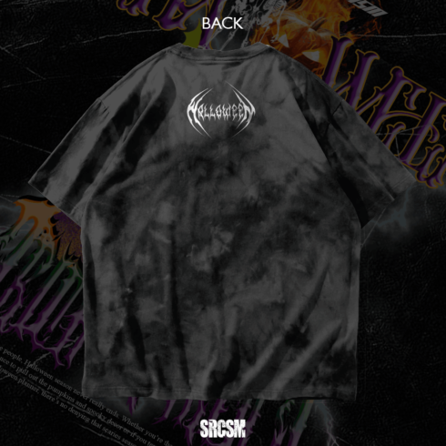 HALLOWEEN STREETWEAR WASHED T-SHIRT DESIGN - MasterBundles