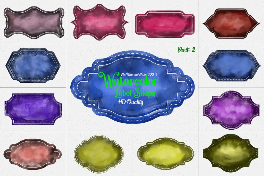 Watercolor Label Vector & PNG - MasterBundles