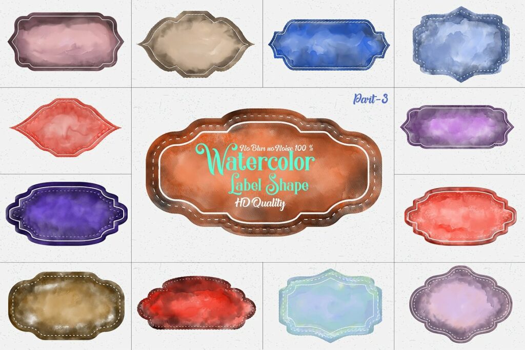 Watercolor Label Vector & PNG - MasterBundles