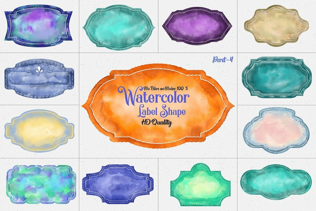 Watercolor Label Vector & PNG - MasterBundles