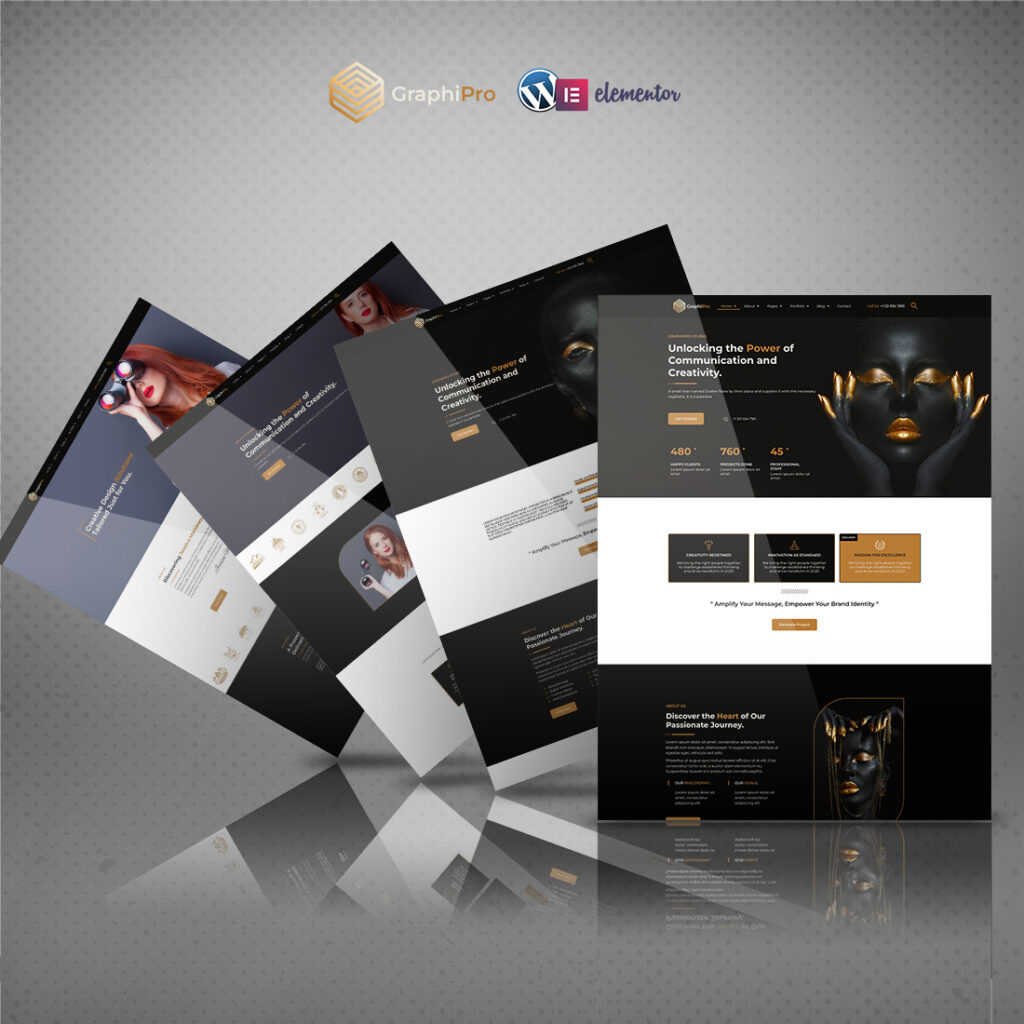 GraphiPro - Premium Digital Agency Elementor Template Kit - MasterBundles