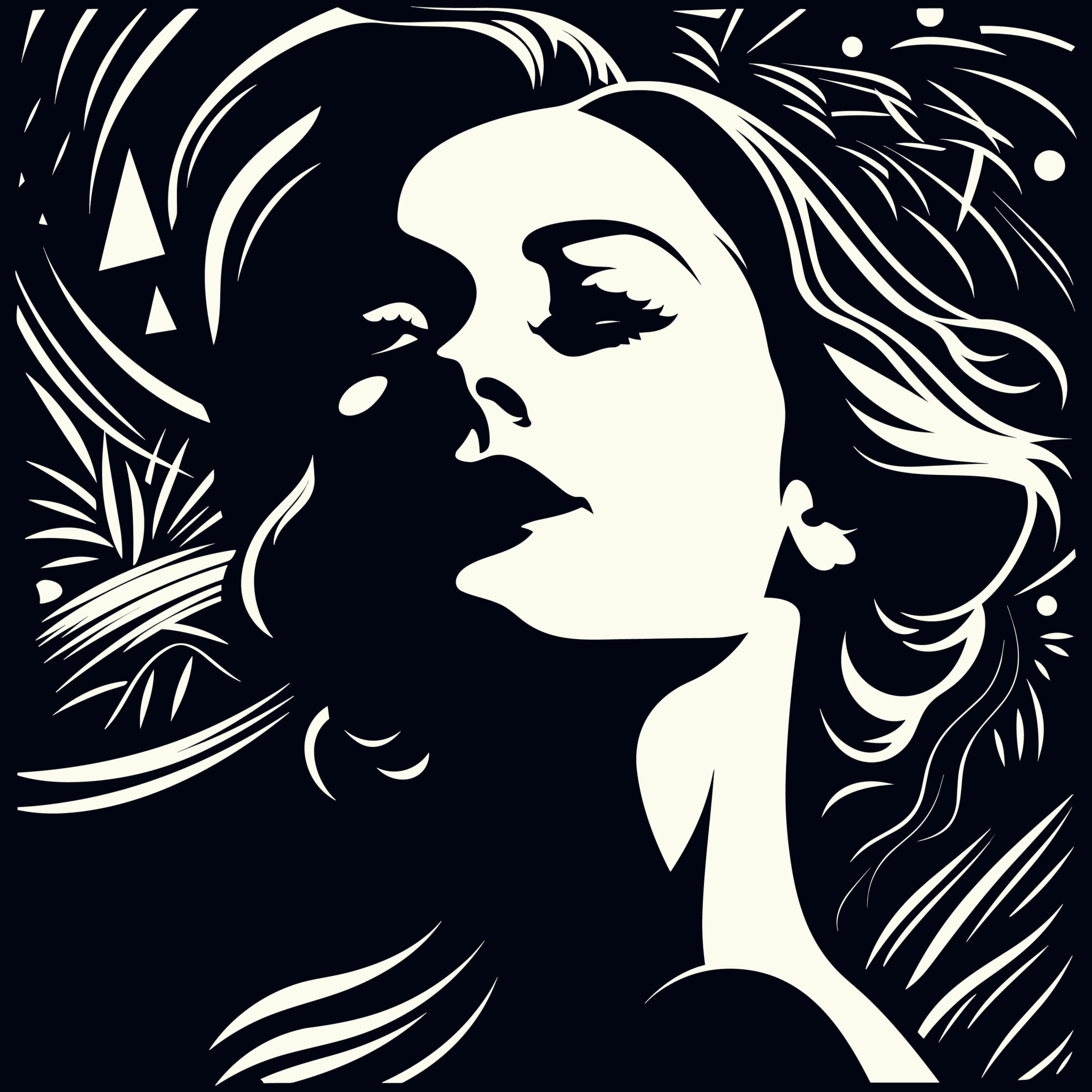 Woman face vector art illustration. - MasterBundles