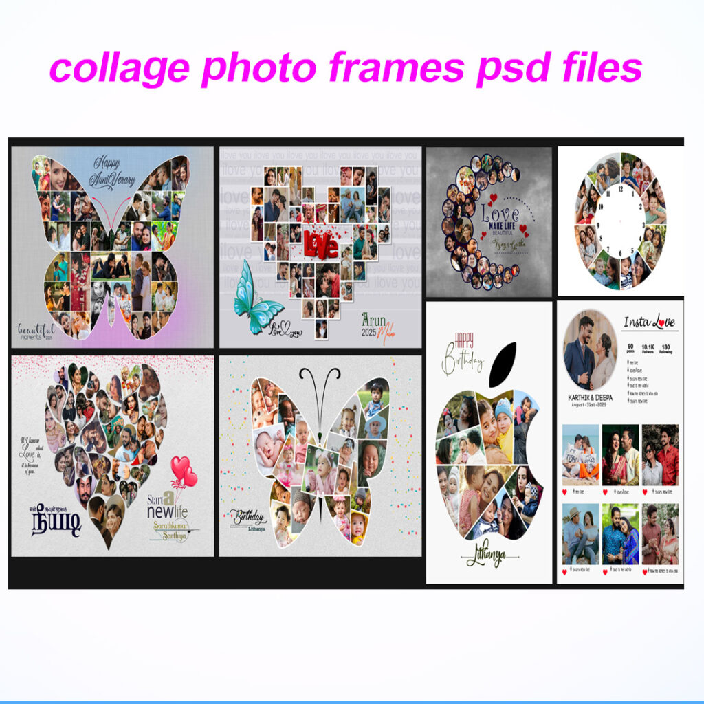 10 Family Photo Collage Psd collection - MasterBundles