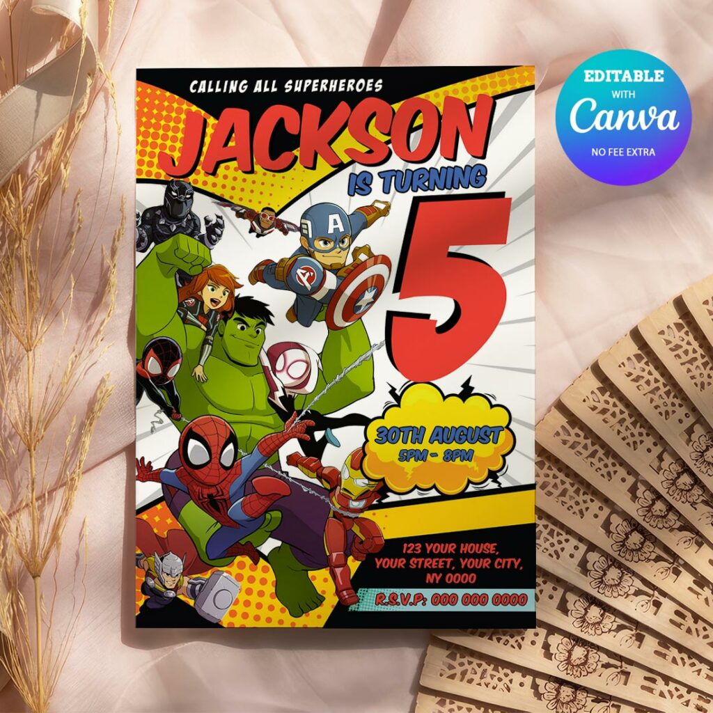 Superheroes Birthday Invitation, Superheroes ANY AGE Birthday ...