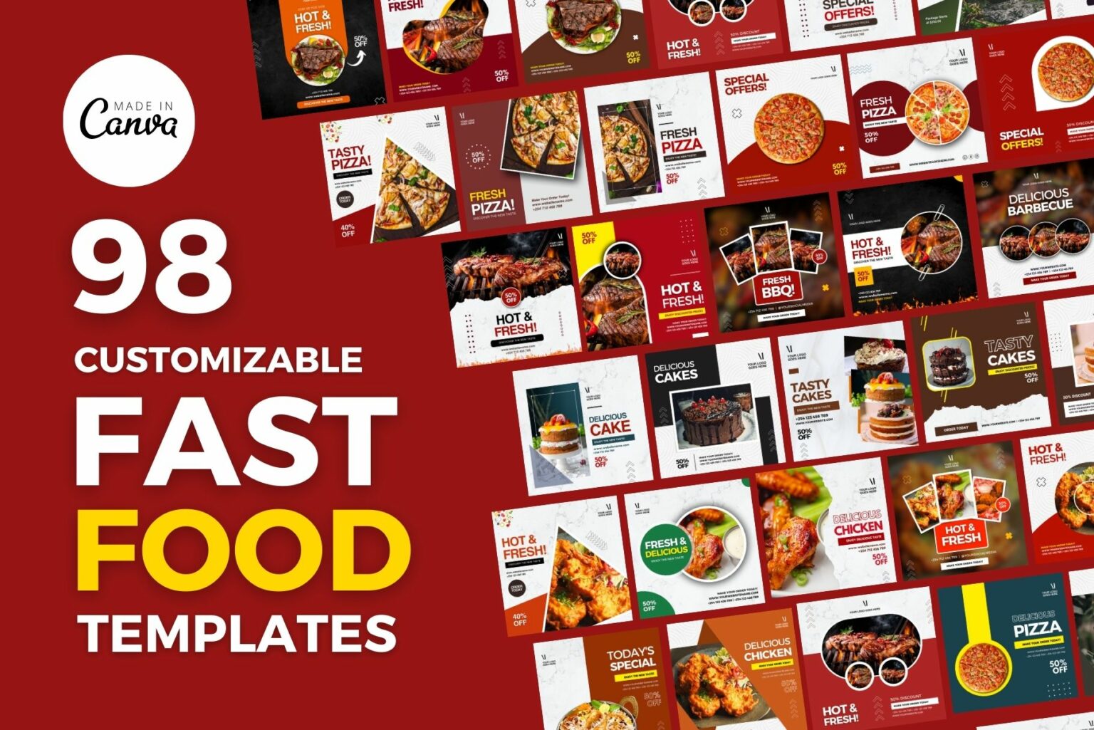 98 Fast Food Templates Design Bundle - MasterBundles