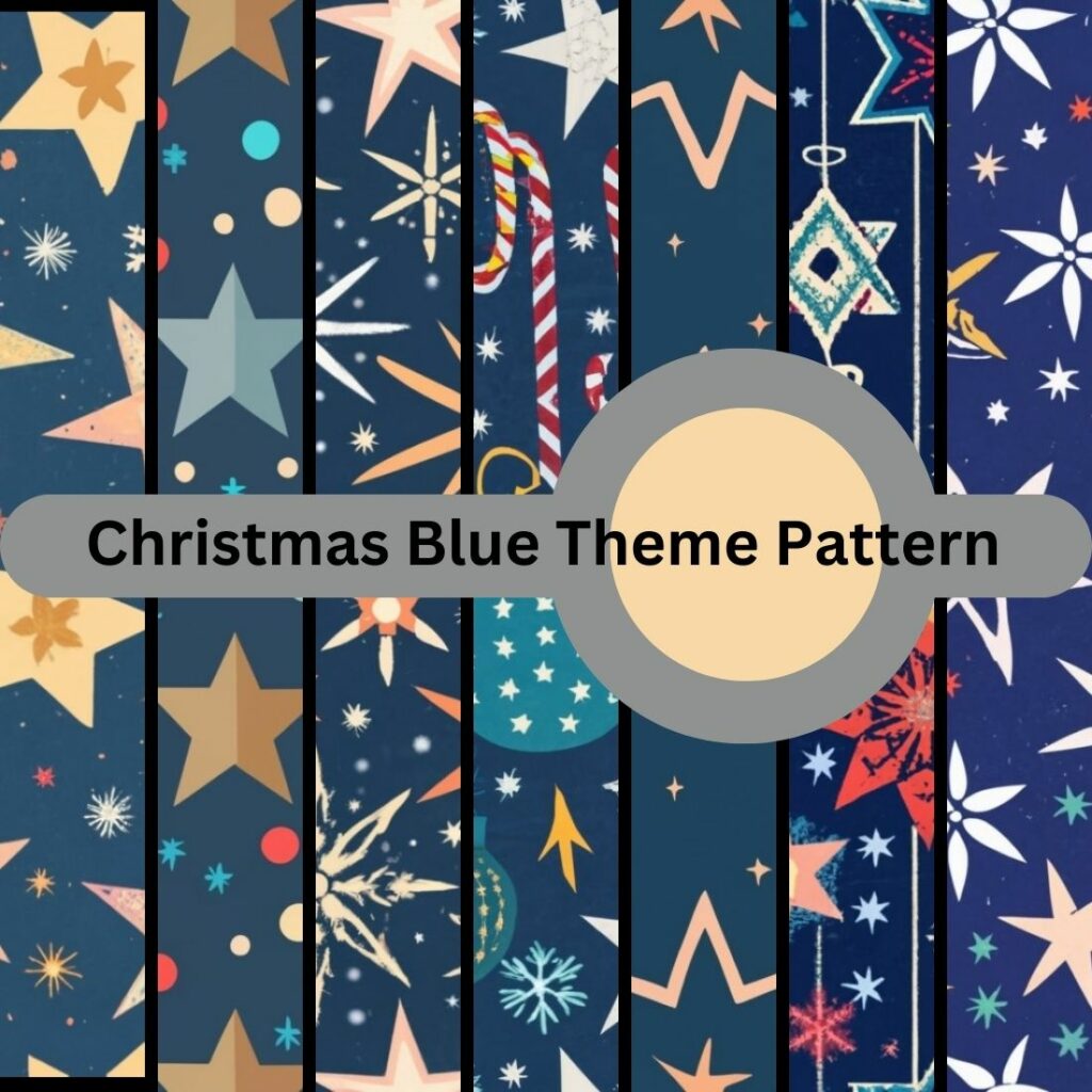 Christmas Blue Theme Texture seamless Pattern - MasterBundles