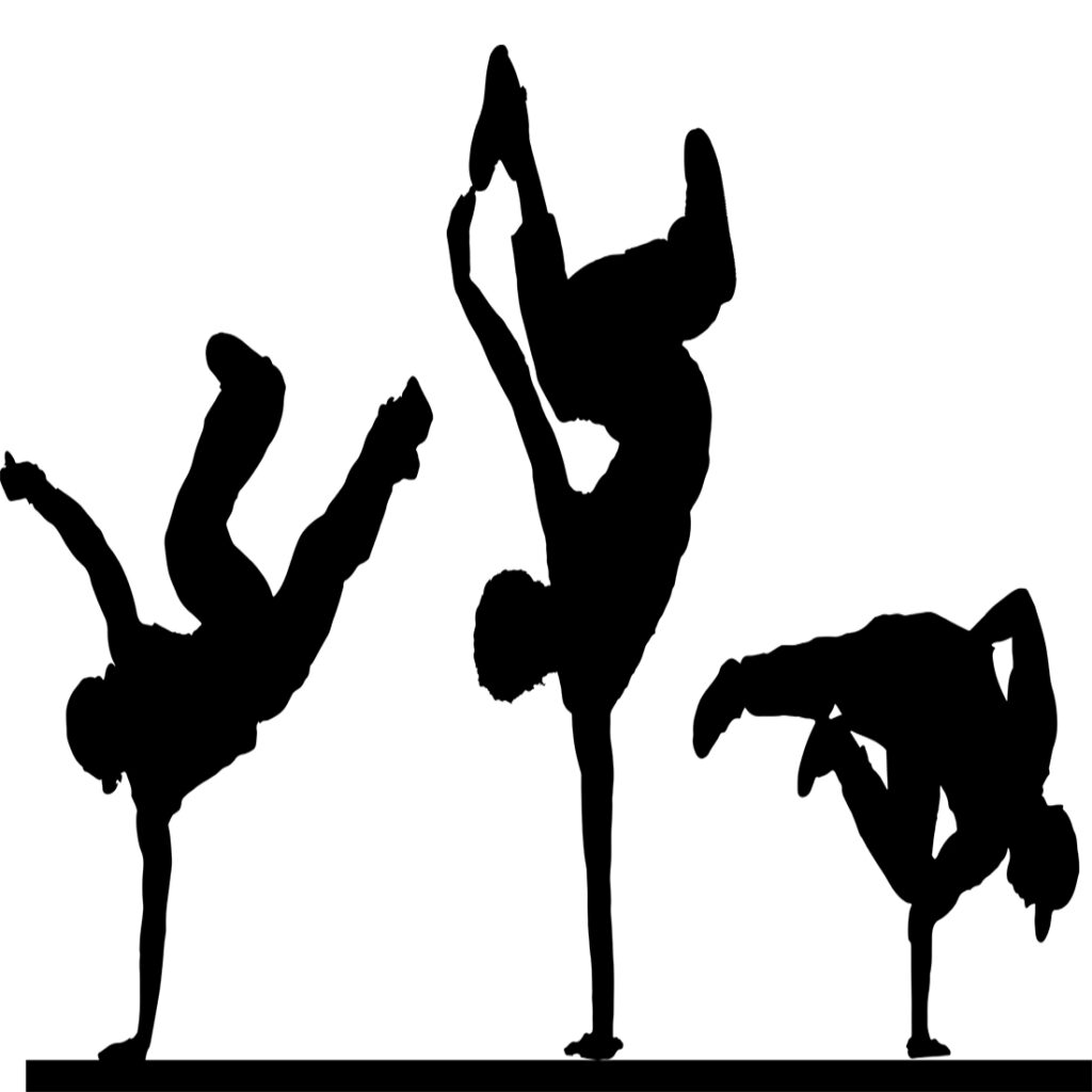 Urban Elevation: Break Dancer Handstand Silhouettes in Abstract Fusion ...