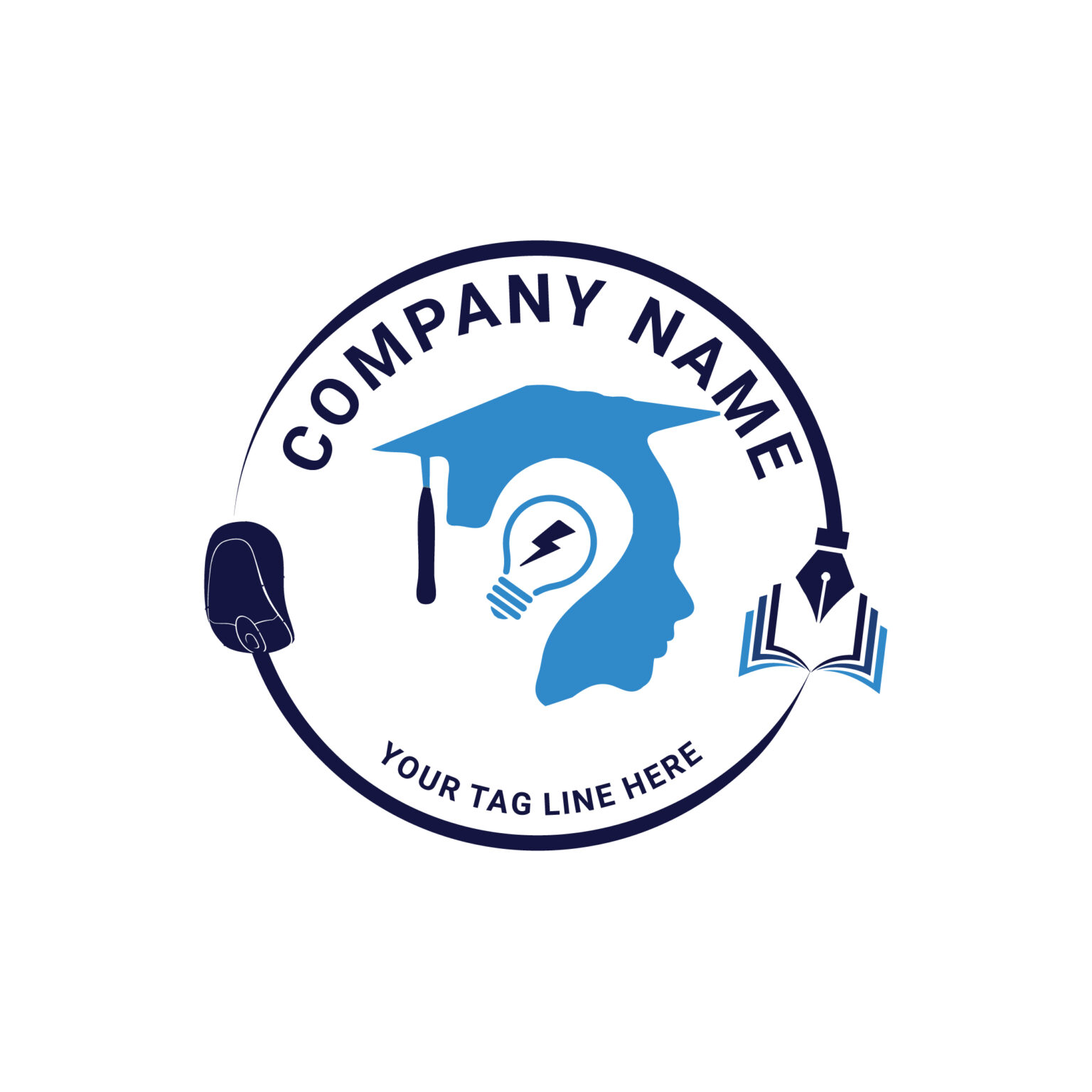 Online Learning Logo or Icon Design Vector Image template - MasterBundles