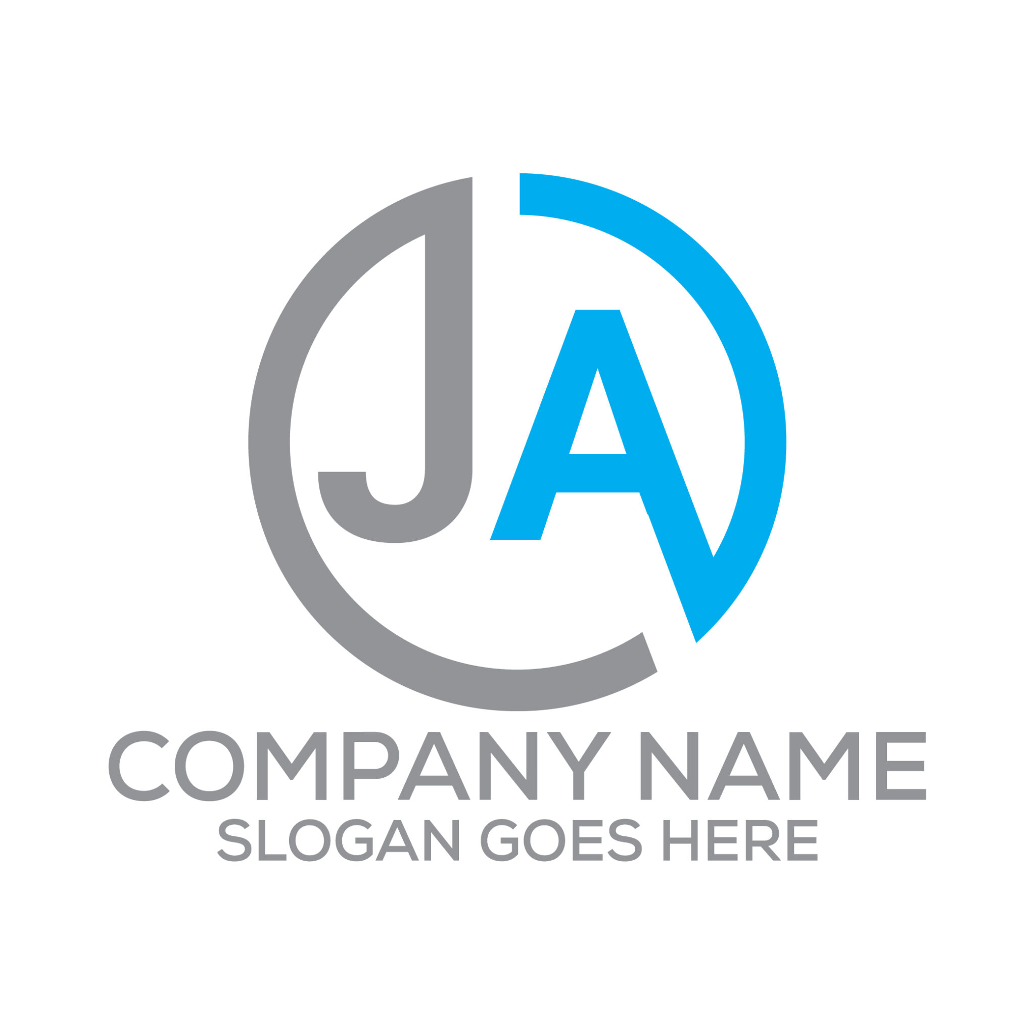 Letter JA Logo or Icon Design Vector Image Template - MasterBundles