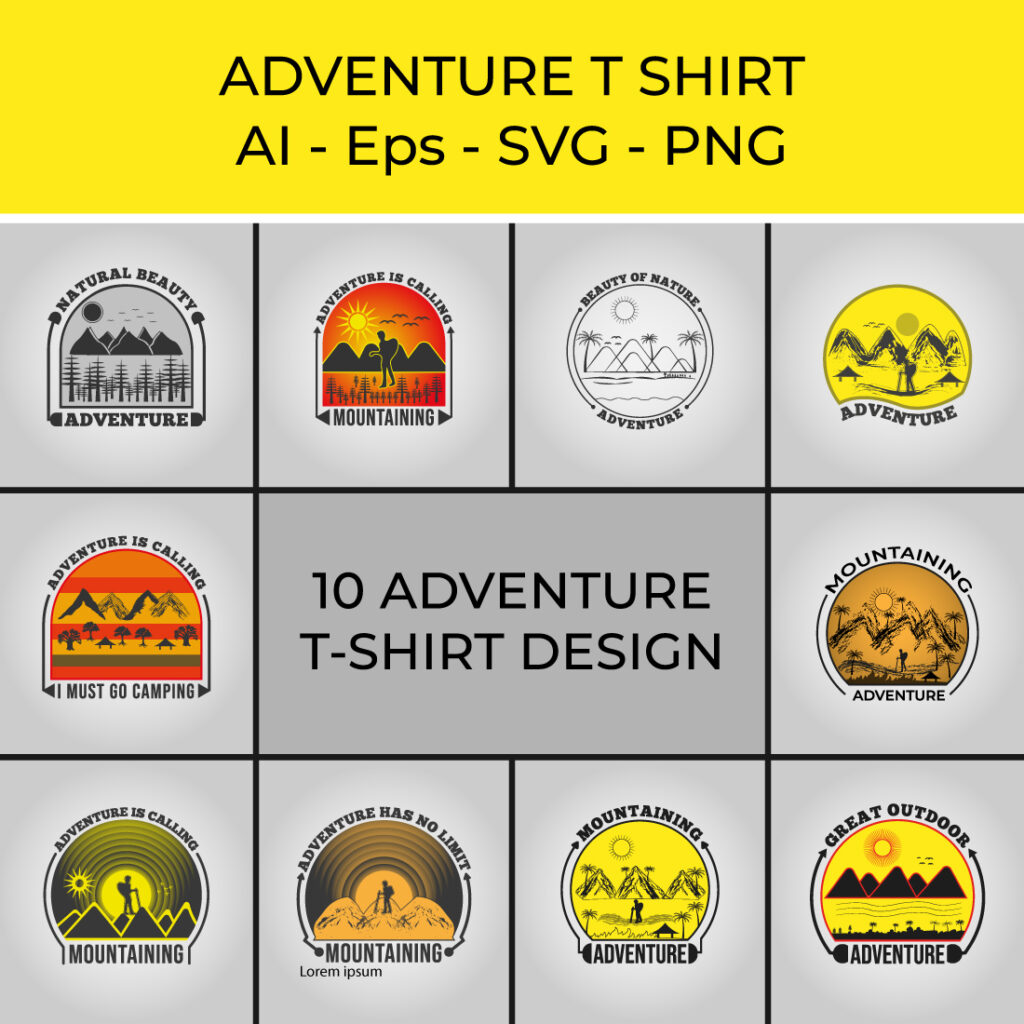 10 Adventure T Shirt Designs Bundle - MasterBundles