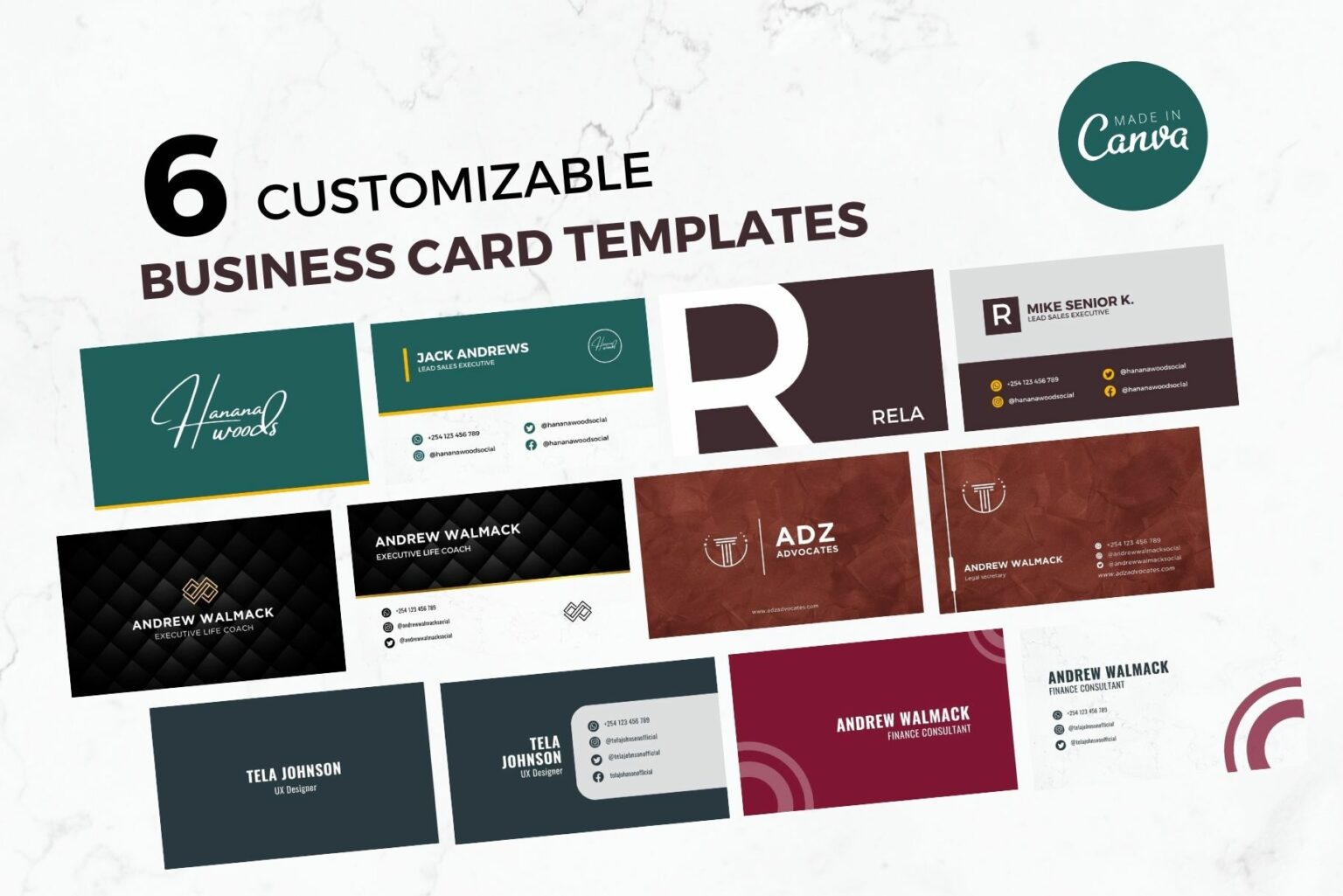 6 Business Card Templates Bundle - MasterBundles