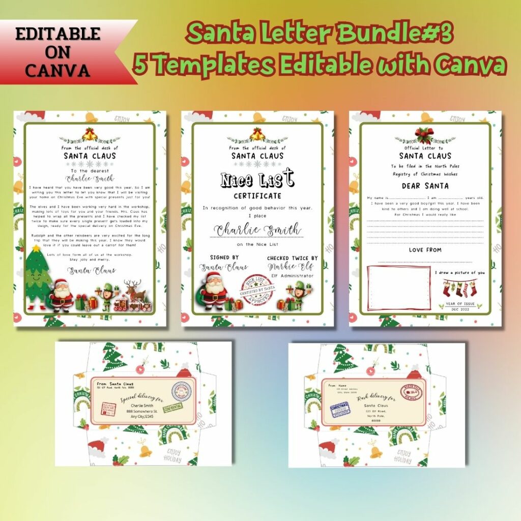 Santa Letter Bunble | Editable by Canva - MasterBundles