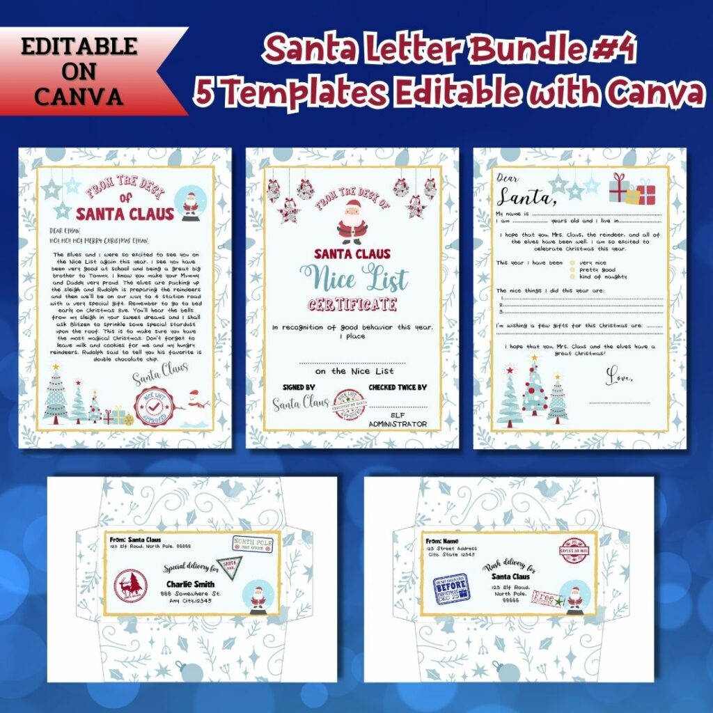 Santa Letter Bundle | Editable by Canva - MasterBundles