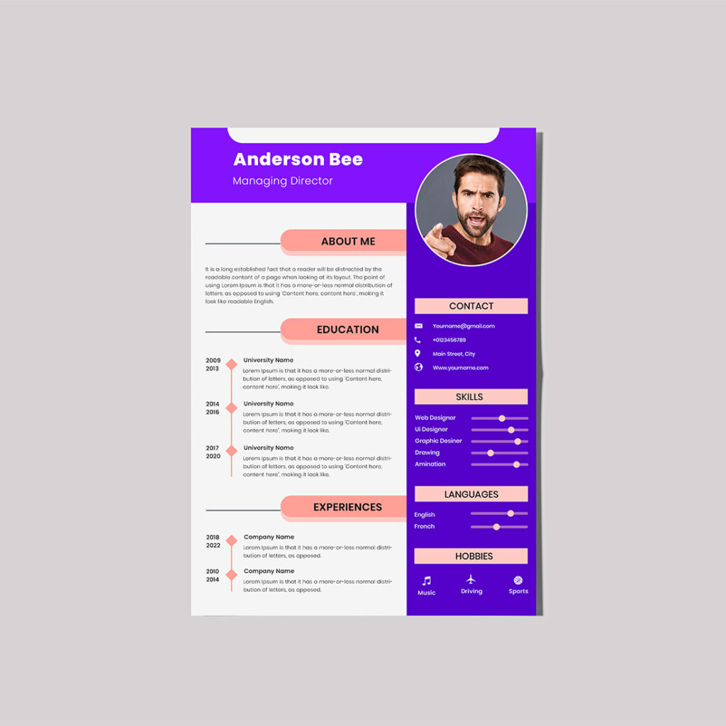 Anderson is awesome Resume and CV Template for you who looking for job ...