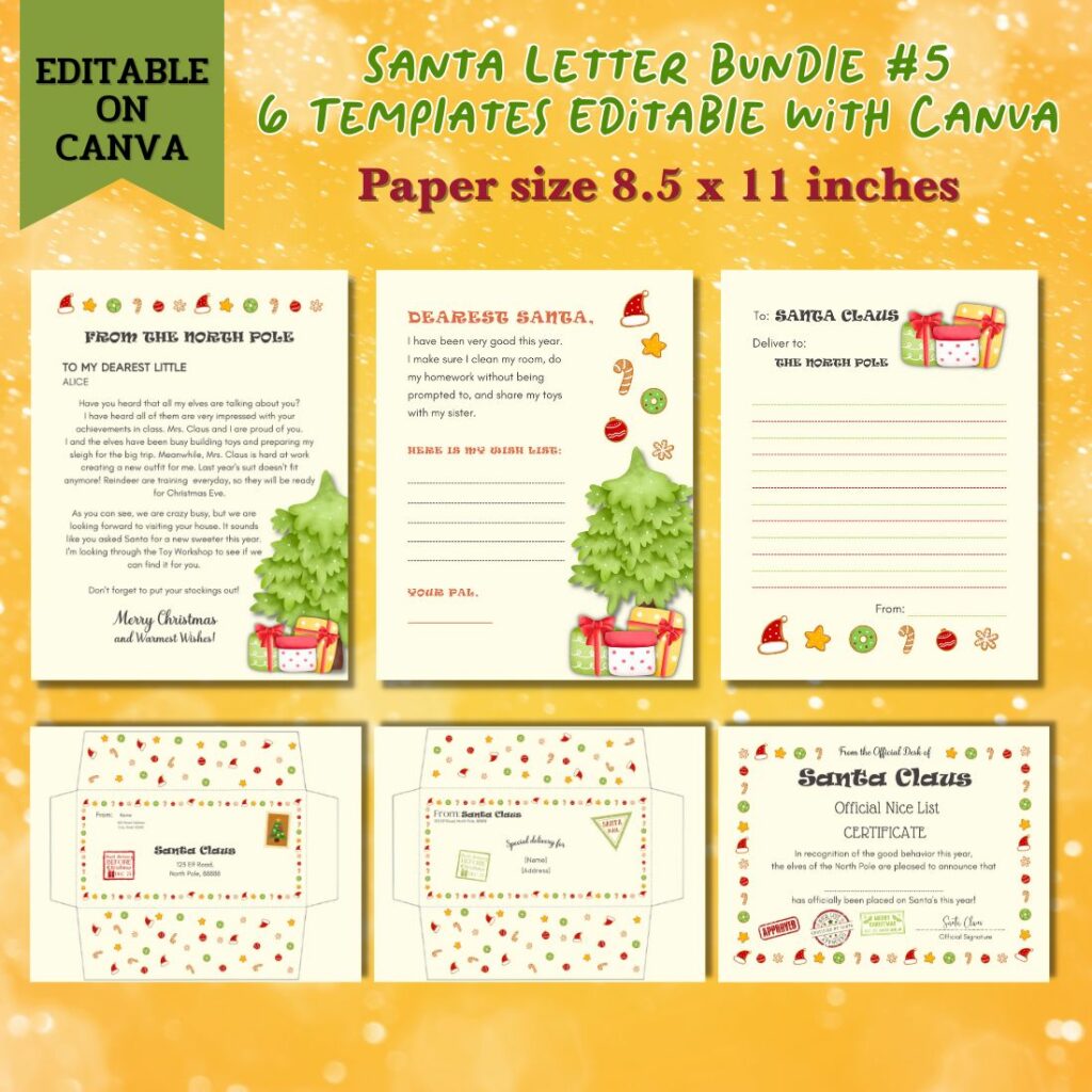 Santa Letter Bundle | Editable by Canva - MasterBundles
