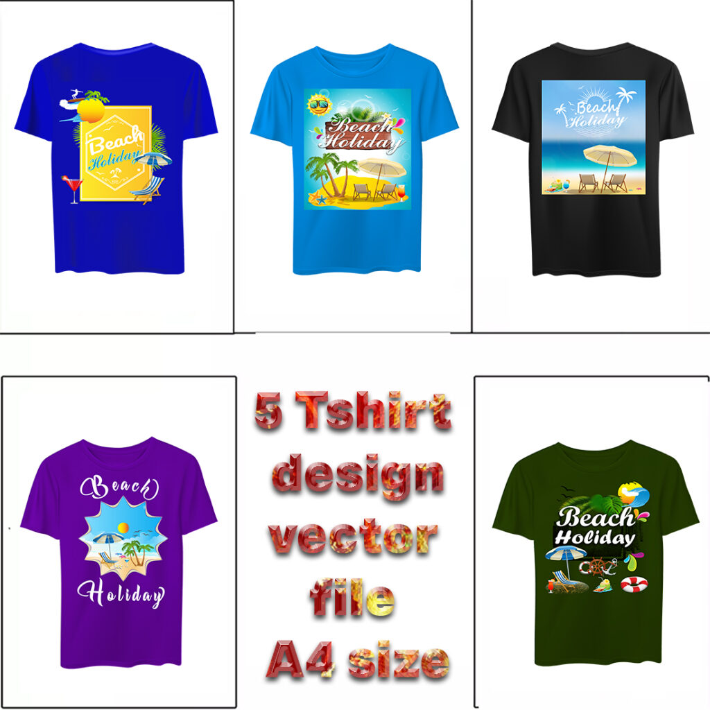 5 design of t shirt vector file eps file - MasterBundles