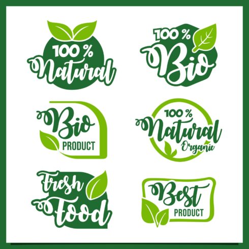 12 Natural food design logo collection - MasterBundles