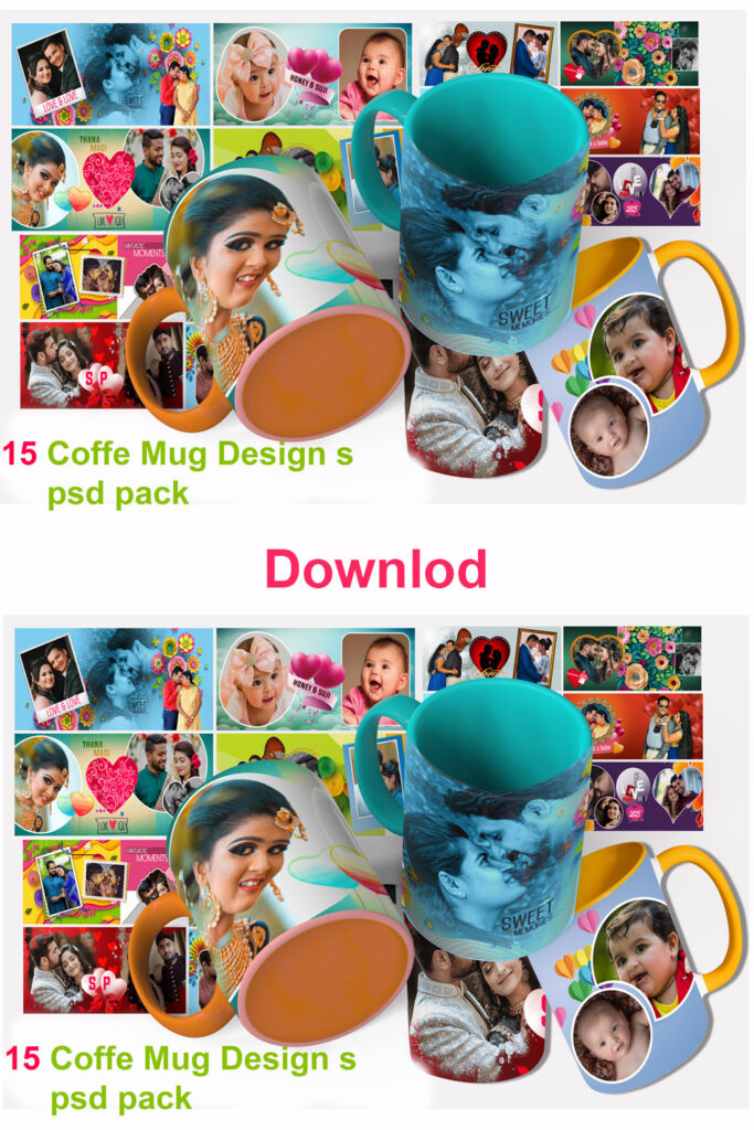 15 Coffe Mug Designs Templates psd pack - MasterBundles