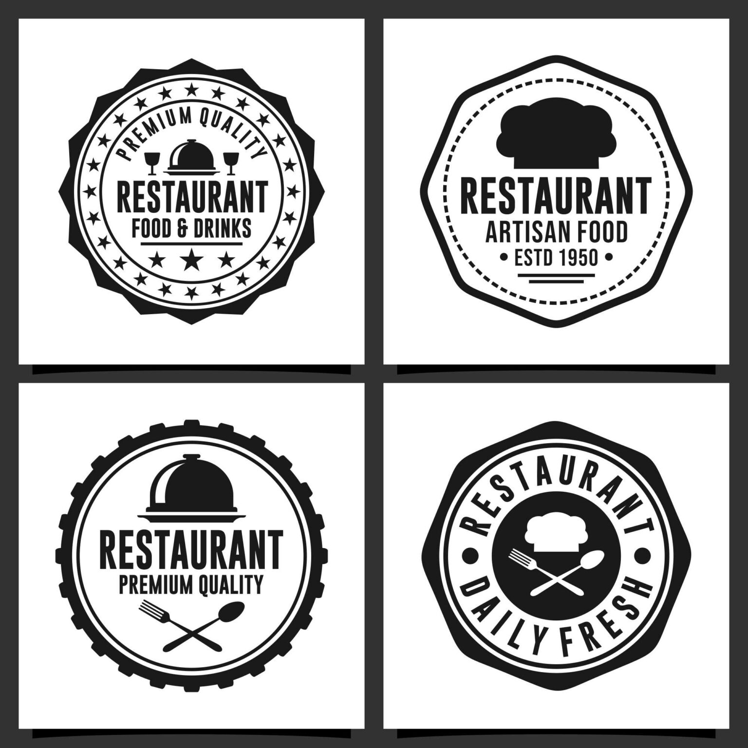 16 Restaurant logo design collection - $12 - MasterBundles