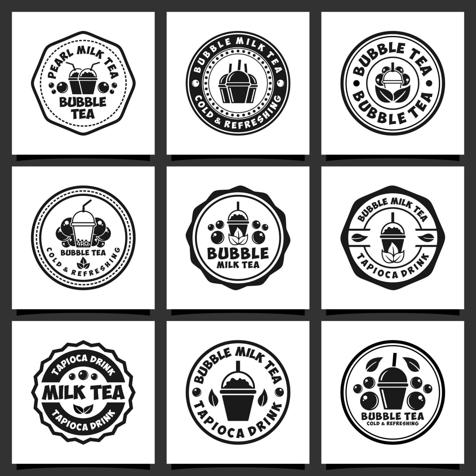 18 Bubble Tea logo design collection - $12 - MasterBundles