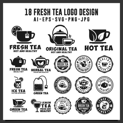18 Fresh tea logo design collection - $12 - MasterBundles