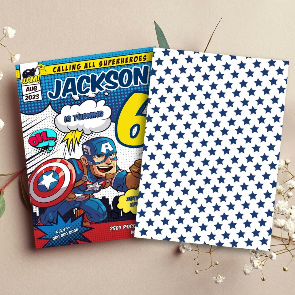 Captain America Birthday Invitation, Iron Man Captain America Birthday ...