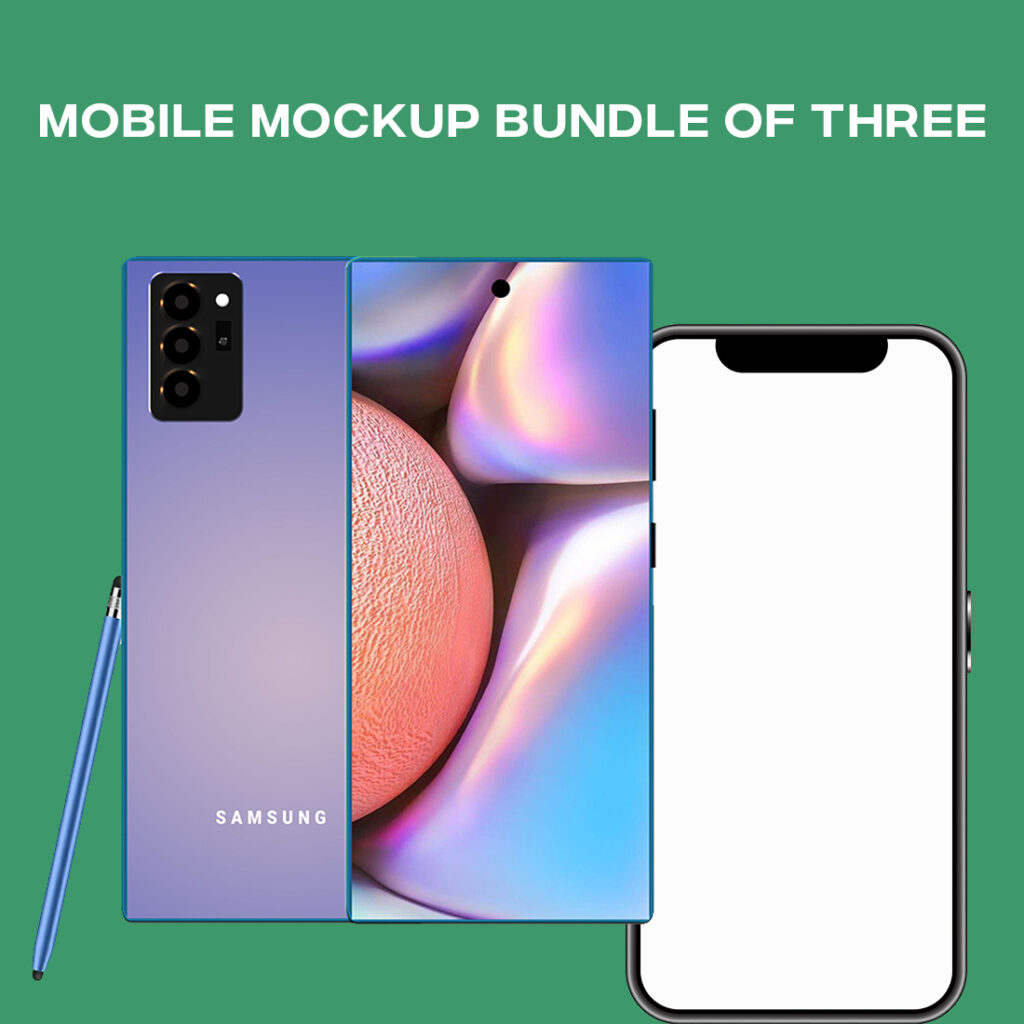 Mobile Mockup Bundle Of Three With Beautiful Stylish Design - MasterBundles
