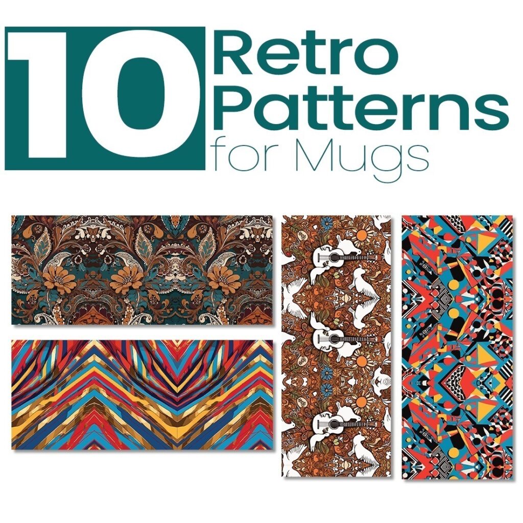 10 Retro Theme Print-Ready Patterns for Mug Printing - MasterBundles