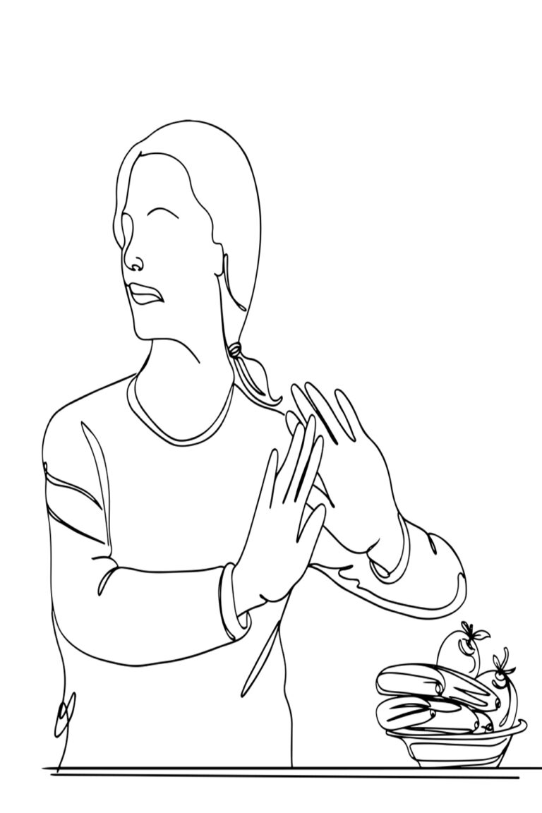 Eating Disorder Struggle: Anorexic Woman One Line Illustration, Meal ...