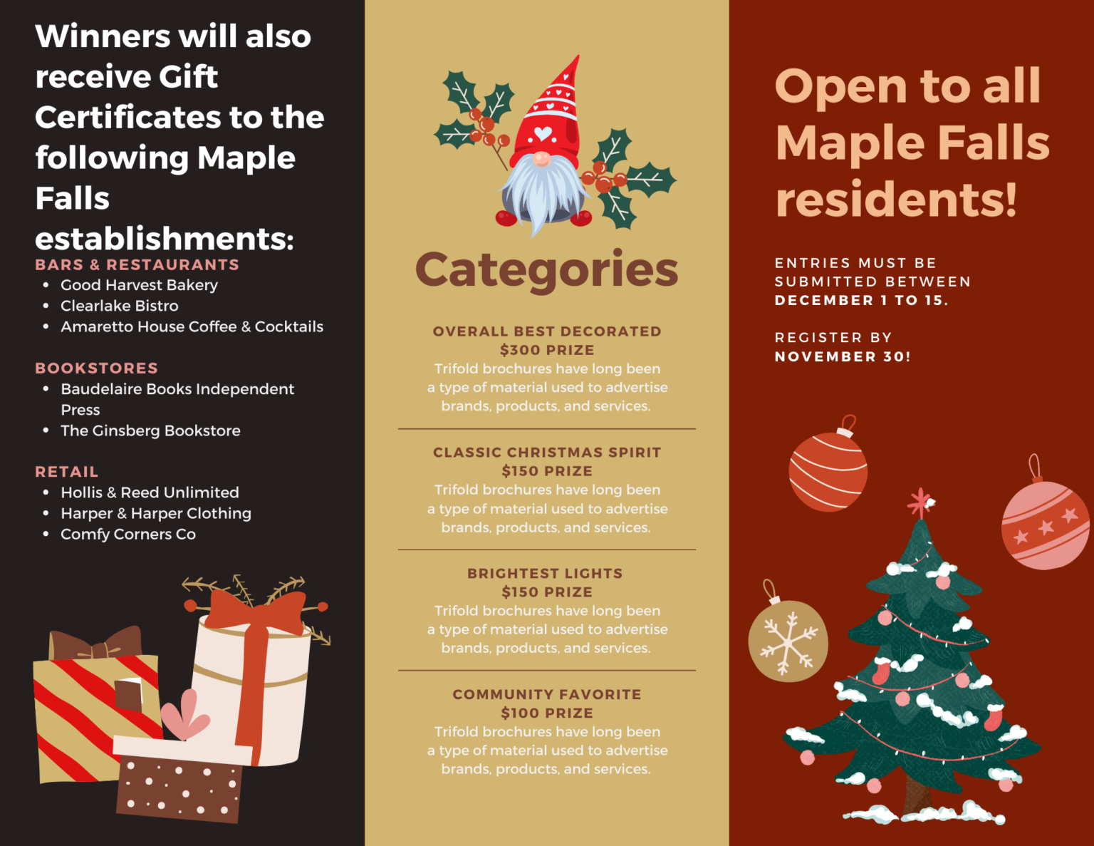Christmas - Tri-Fold Boucher Design Template. - MasterBundles