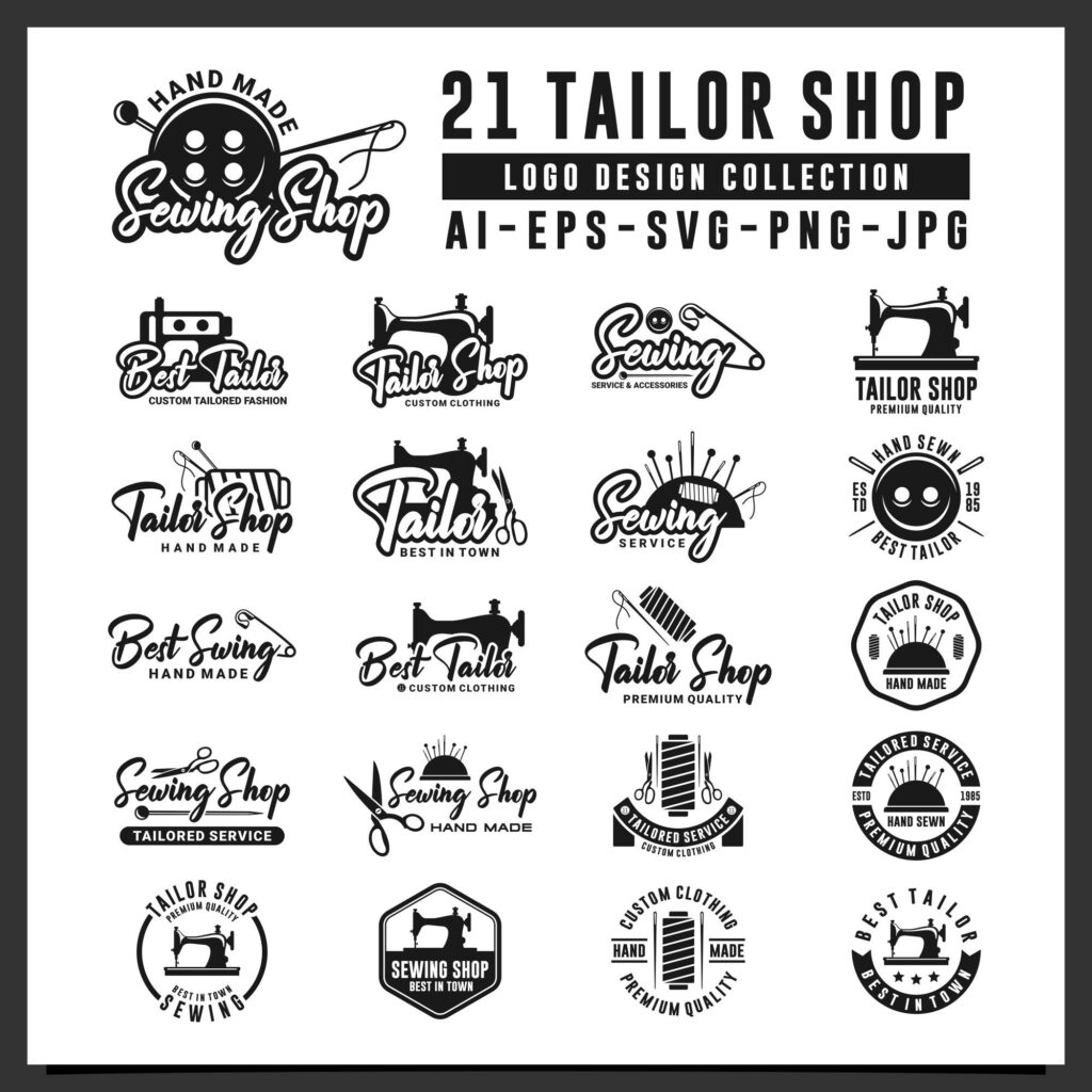 21 Tailor shop logo design collection - $15 - MasterBundles