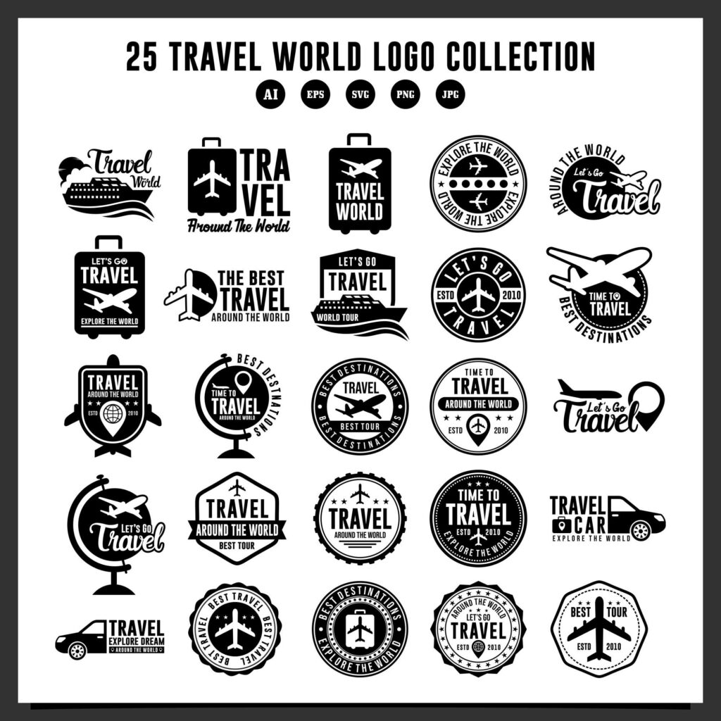 25 Travel world logo collection - $12 - MasterBundles
