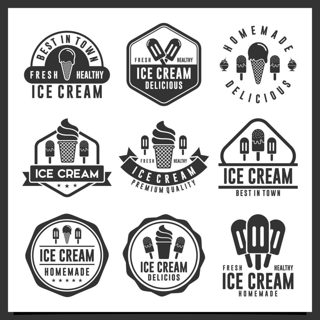 36 Ice cream logo badge design collection - MasterBundles