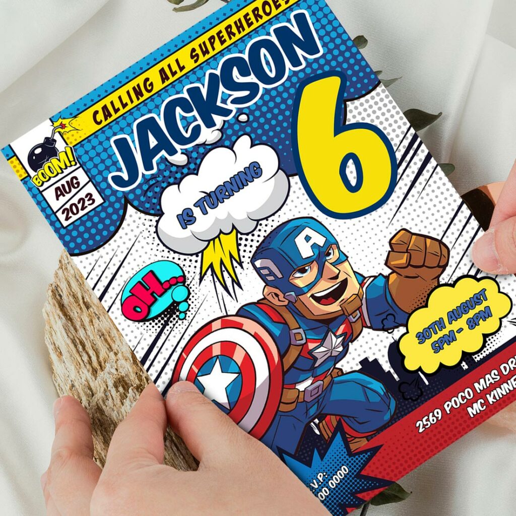 Captain America Birthday Invitation, Iron Man Captain America Birthday ...