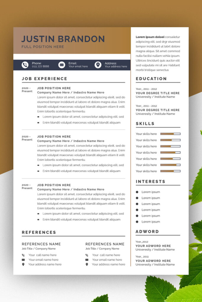 Clean and Professional Resume Layout - MasterBundles
