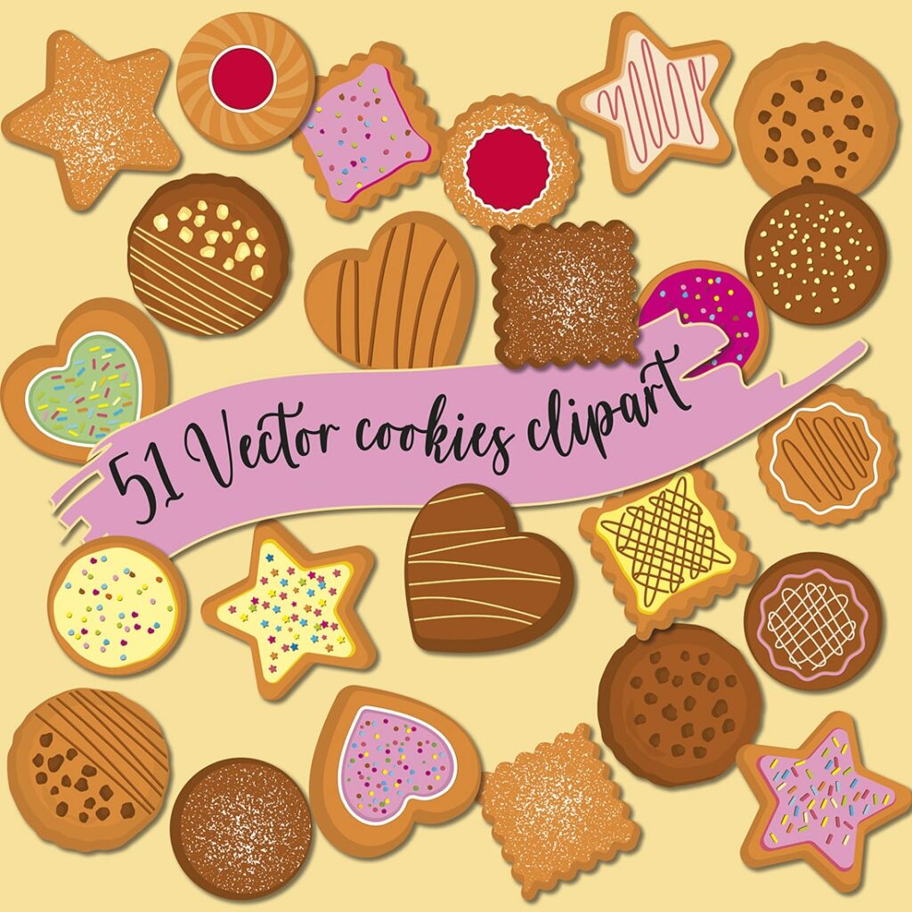 51 Cookies Vector Pro clipart - MasterBundles
