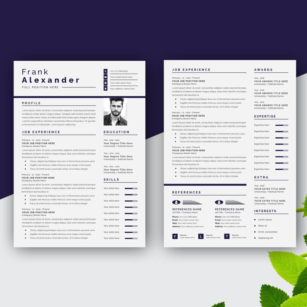 Clean Resume Layout Resume Design Template - MasterBundles