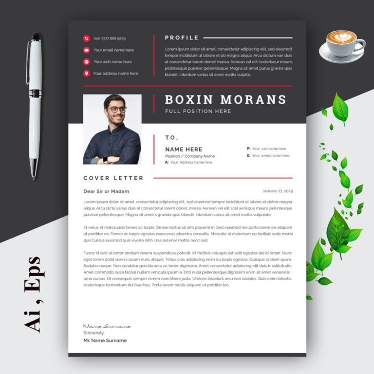 Professional Resume CV Template Layout Design - MasterBundles