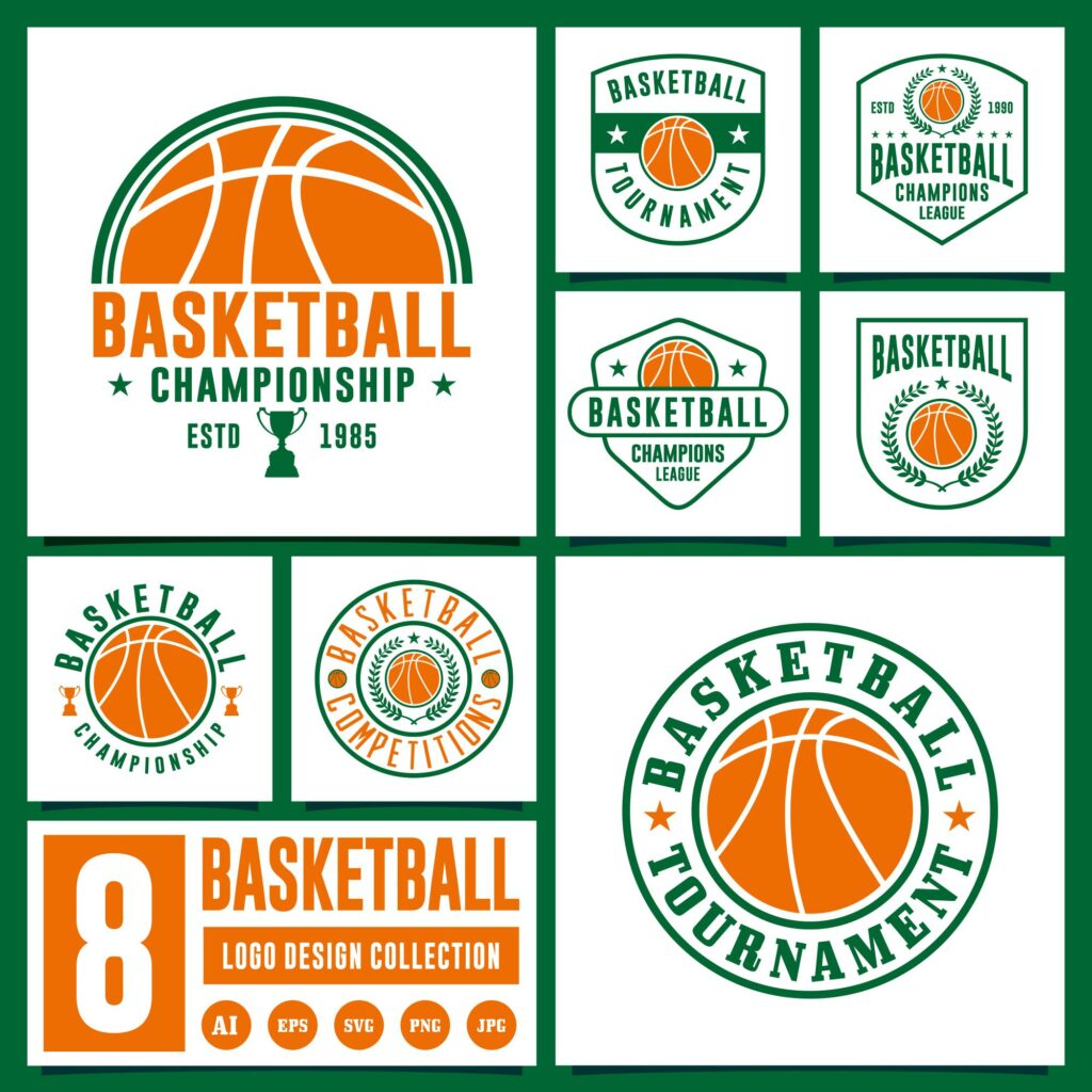 8 Basketball logo design collection - MasterBundles
